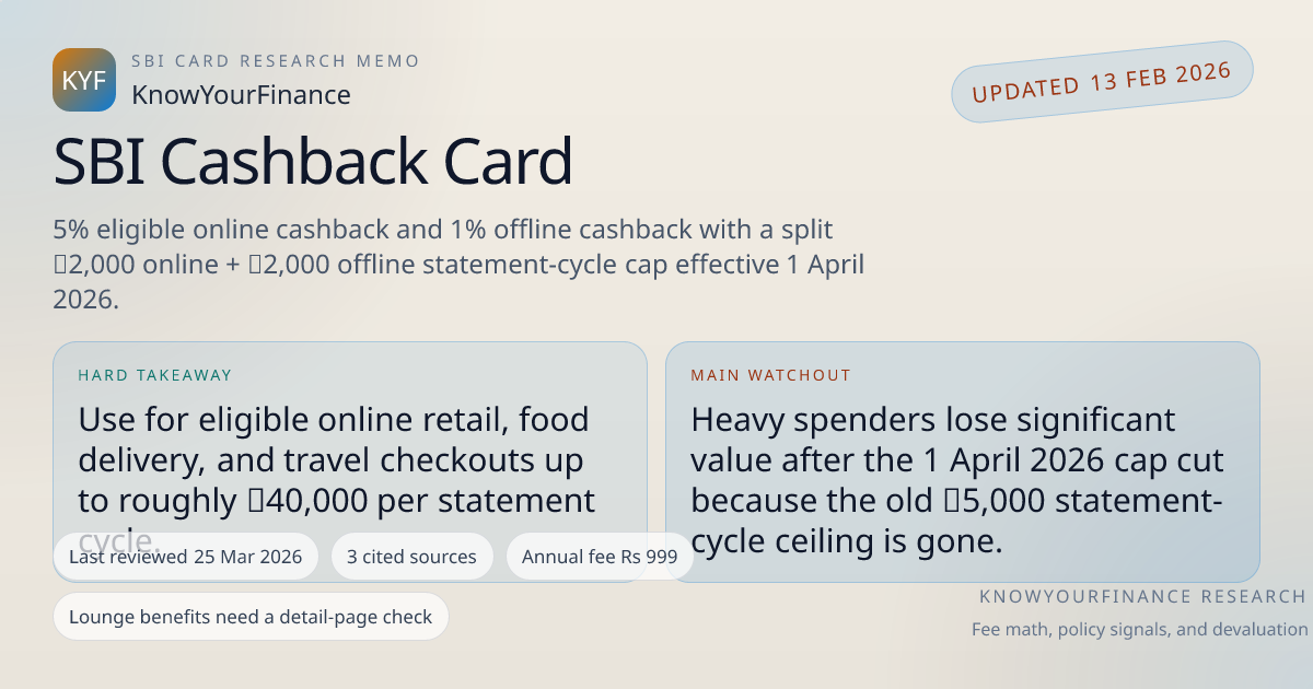 SBI Cashback Card Credit Card Review: Visa network, Fees, Rewards ...